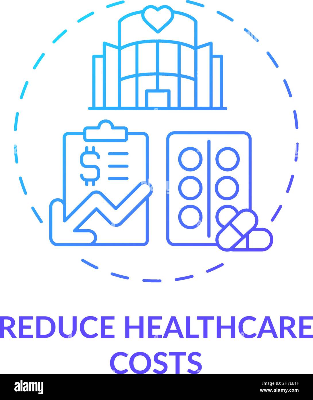 Reduce healthcare costs blue gradient concept icon Stock Vector Image ... Reduce healthcare costs blue gradient concept icon Stock Vector Image ...