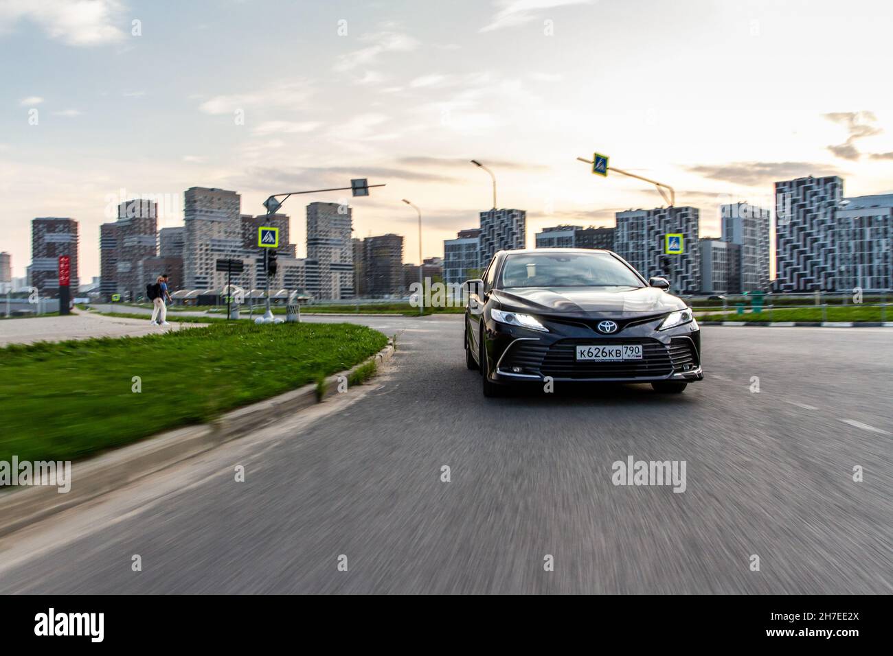 MOSCOW, RUSSIA - AUGUST 15, 2021 Toyota Camry (XV70), a mid-size sedan ...