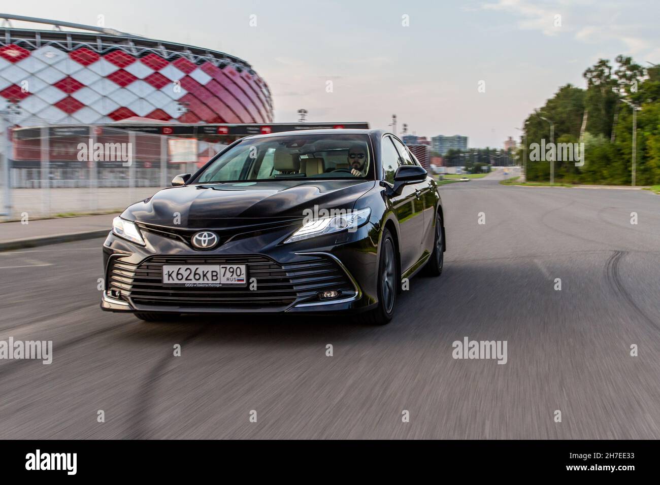 MOSCOW, RUSSIA - AUGUST 15, 2021 Toyota Camry (XV70), a mid-size sedan ...
