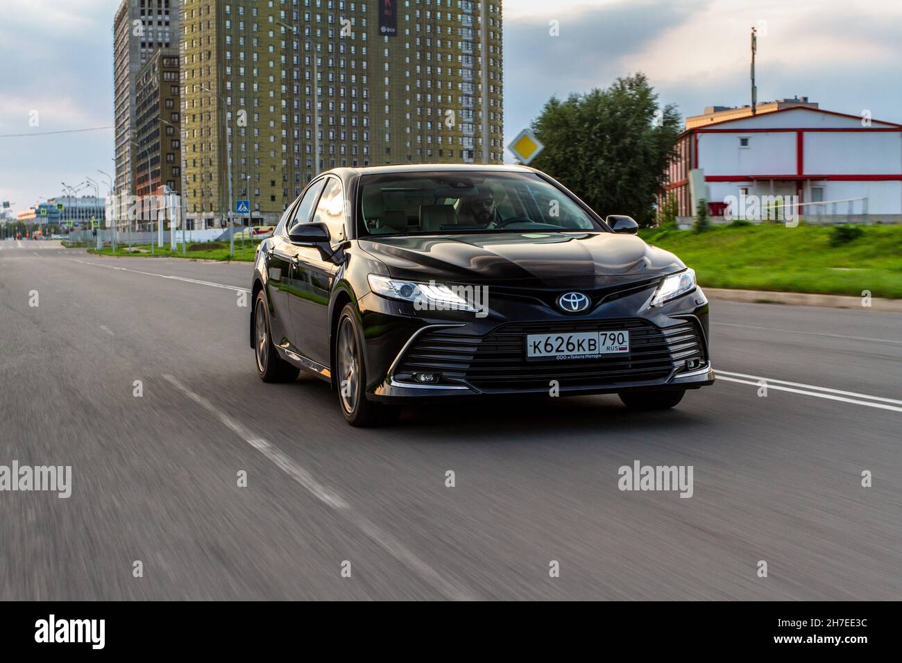 MOSCOW, RUSSIA - AUGUST 15, 2021 Toyota Camry (XV70), a mid-size sedan ...