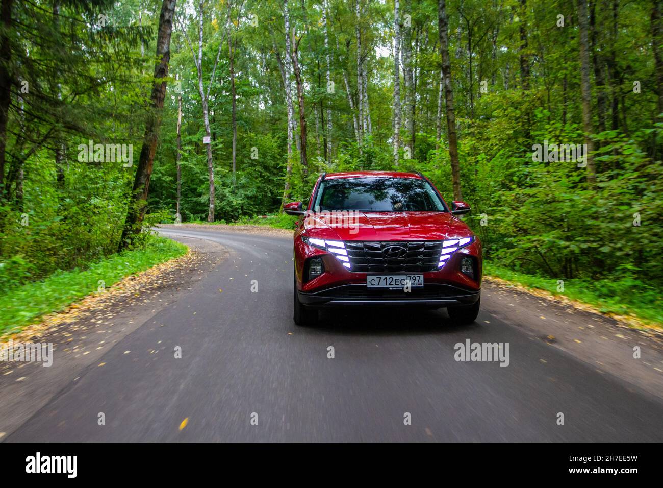 MOSCOW, RUSSIA - SEPTEMBER 9, 2021 New Hyundai Tucson Fourth generation ...