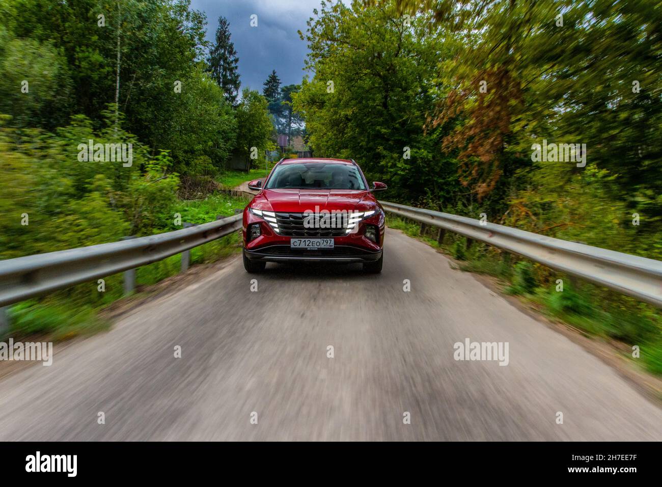 MOSCOW, RUSSIA - SEPTEMBER 9, 2021 New Hyundai Tucson Fourth generation ...
