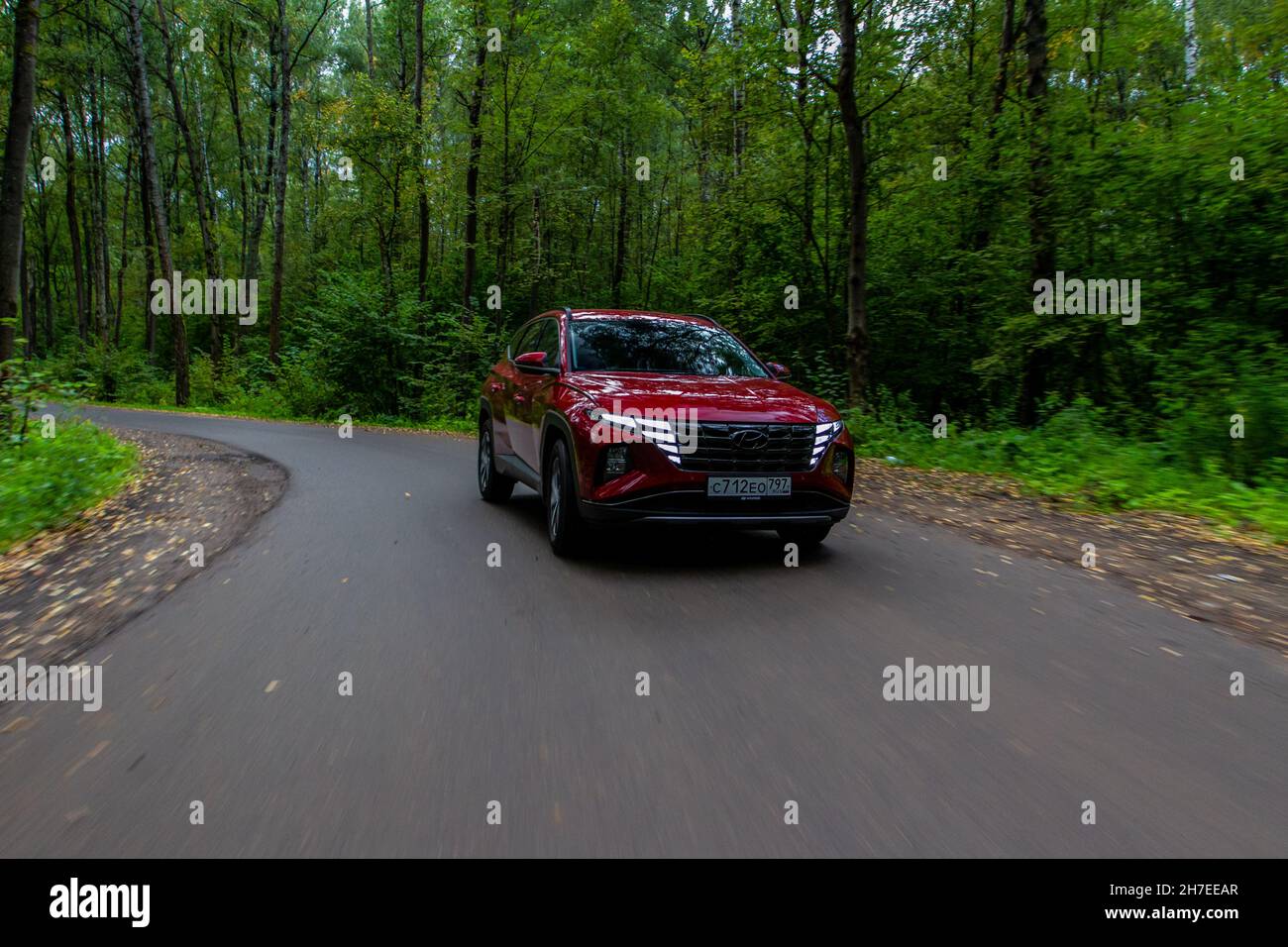 MOSCOW, RUSSIA - SEPTEMBER 9, 2021 New Hyundai Tucson Fourth generation ...