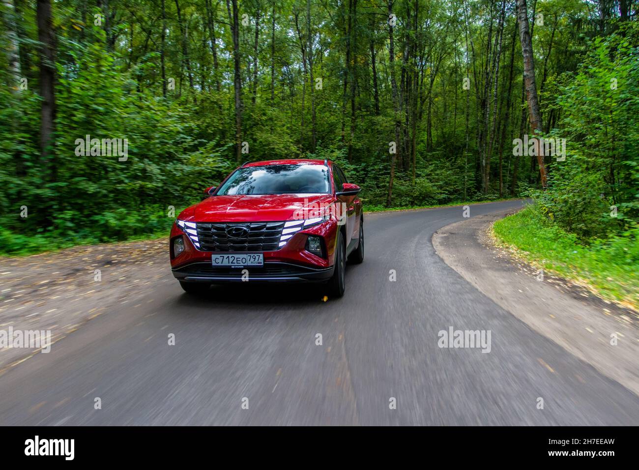 MOSCOW, RUSSIA - SEPTEMBER 9, 2021 New Hyundai Tucson Fourth generation ...