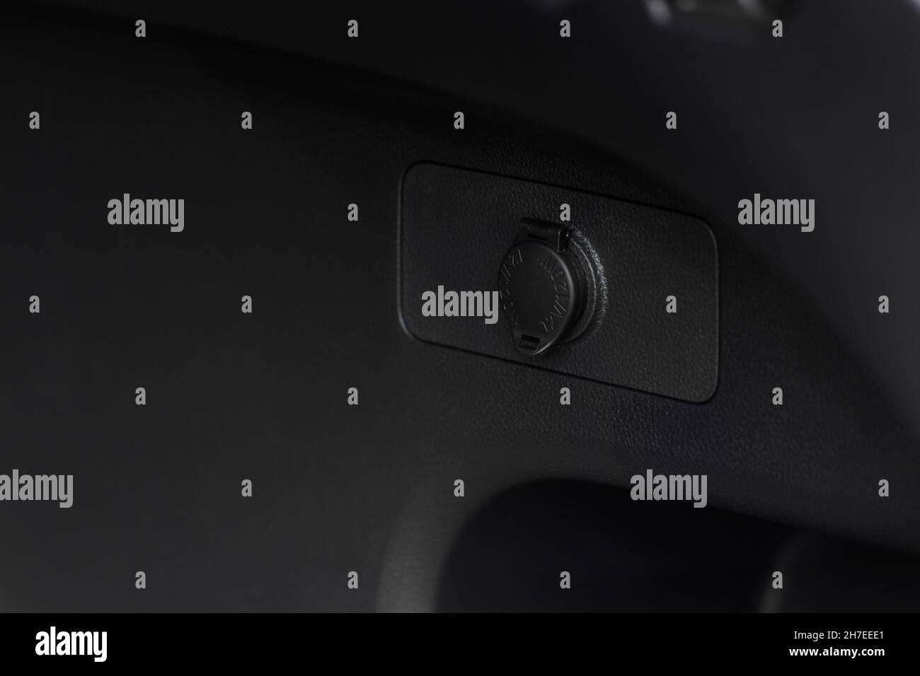 Modern car outlet socket. Closed 12V power outlet socket Stock Photo ...