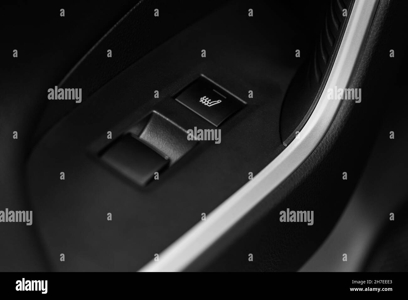 Seat heating controller buttons close up view. Car interior. Seat ...