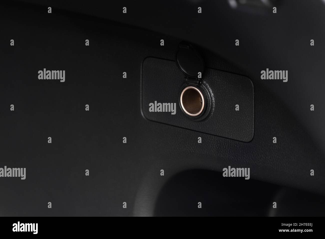 Modern car outlet socket. Opened 12V power outlet socket Stock Photo ...