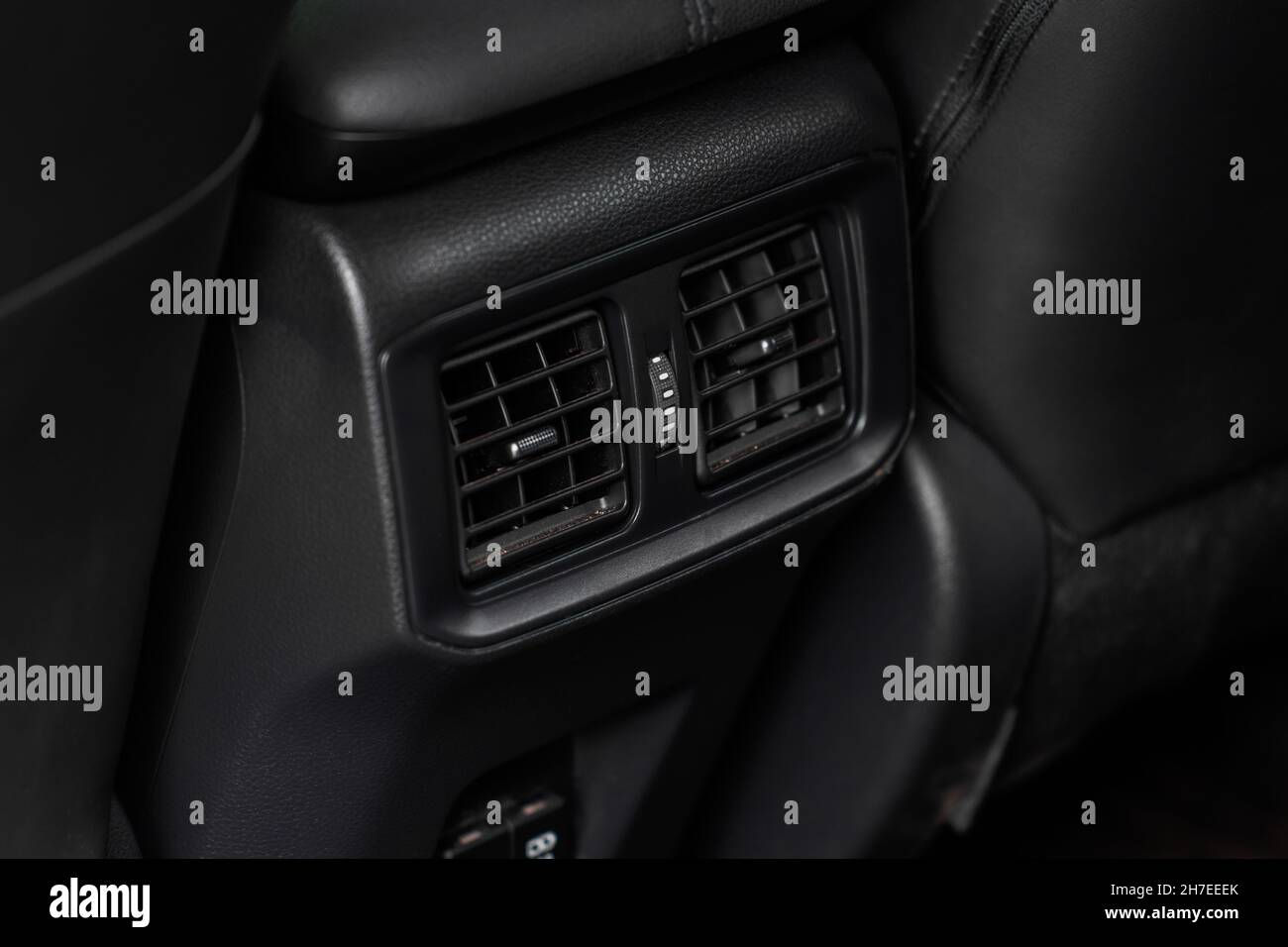 Car air conditioning close up view. The air conditioner flow inside the ...