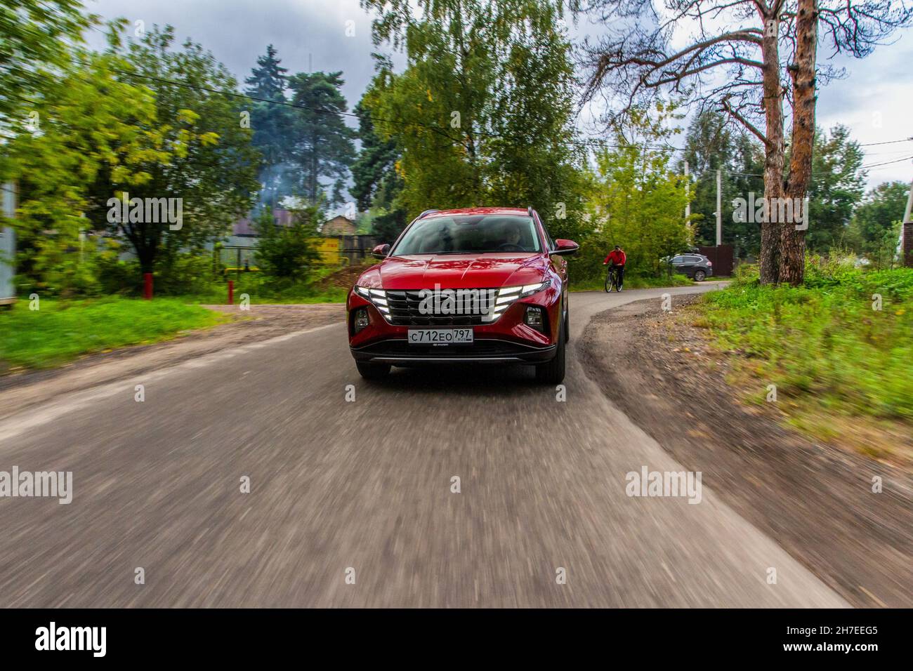 MOSCOW, RUSSIA - SEPTEMBER 9, 2021 New Hyundai Tucson Fourth generation ...