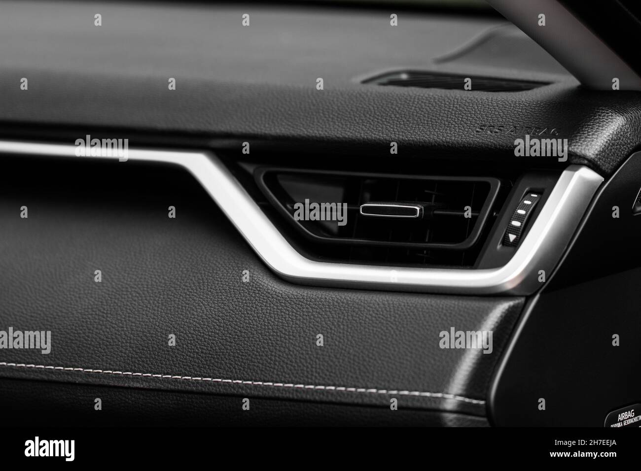 Car air conditioning close up view. The air conditioner flow inside the ...