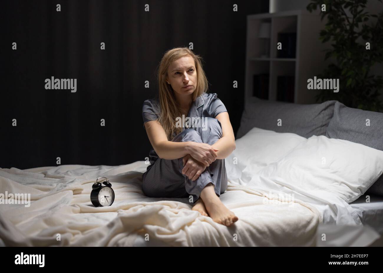 Sad woman suffering from insomnia hi-res stock photography and images ...