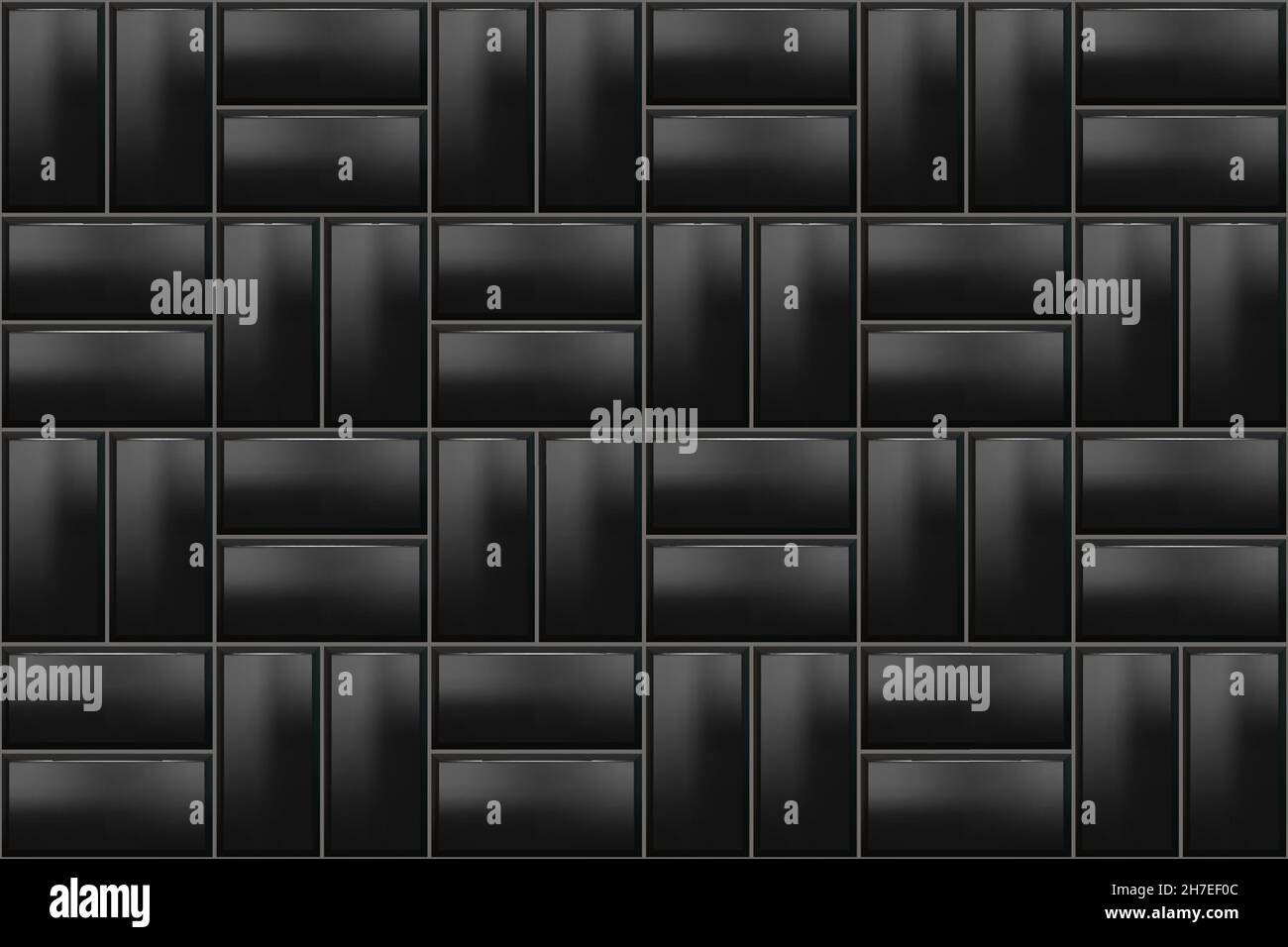 Black seamless subway tile pattern. Vector metro wall or floor texture ...