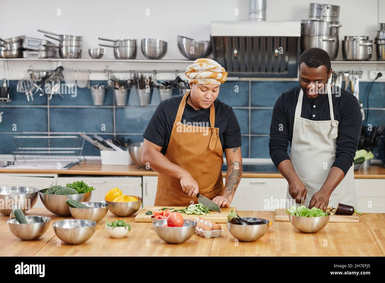 Black People Cooking Food