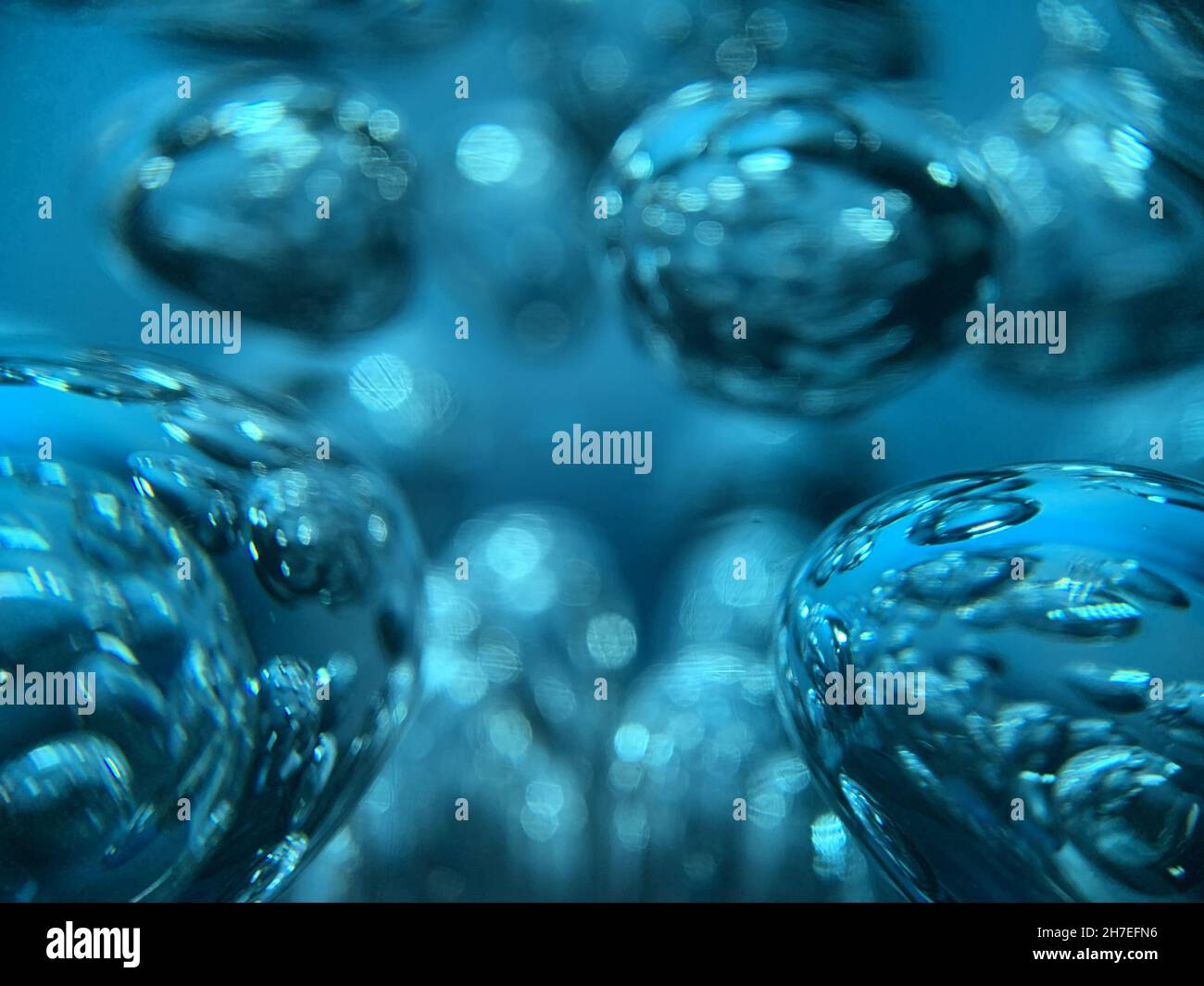 Closeup of the light blue bubbles in the water - good for wallpapers ...