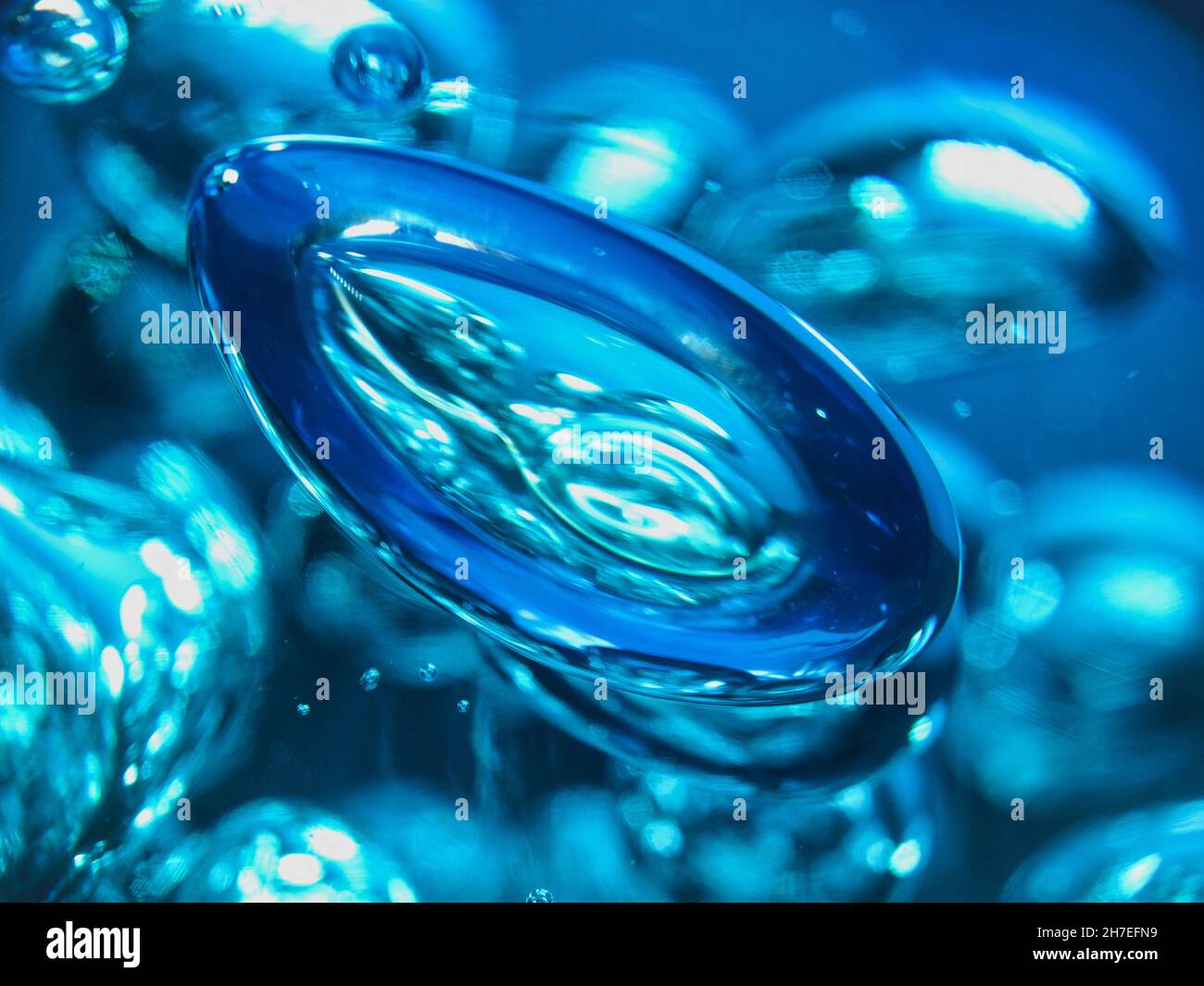 Closeup of the light blue bubbles in the water - good for wallpapers ...