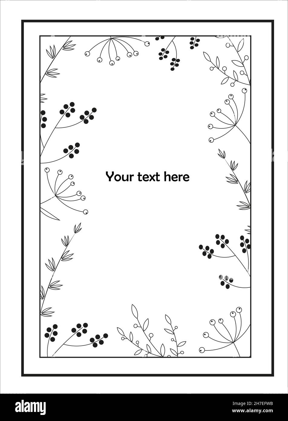 Vector botanical frame Black and White Stock Photos & Images - Alamy