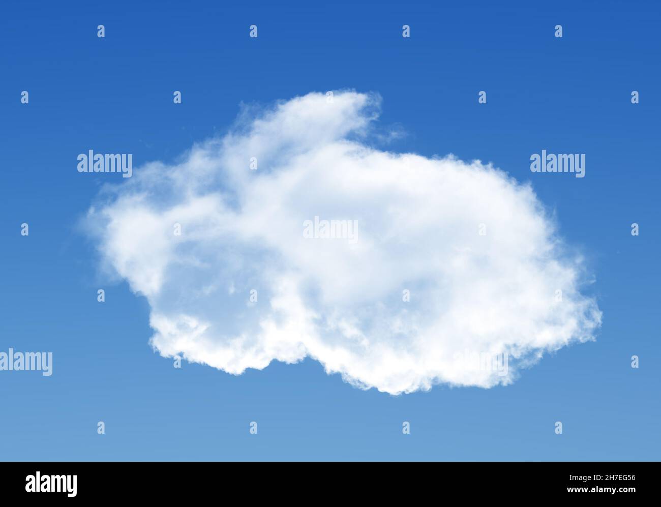 Rabbit shaped cloud isolated over blue sky background, realistic cloud 3D illustration. Cloud ...