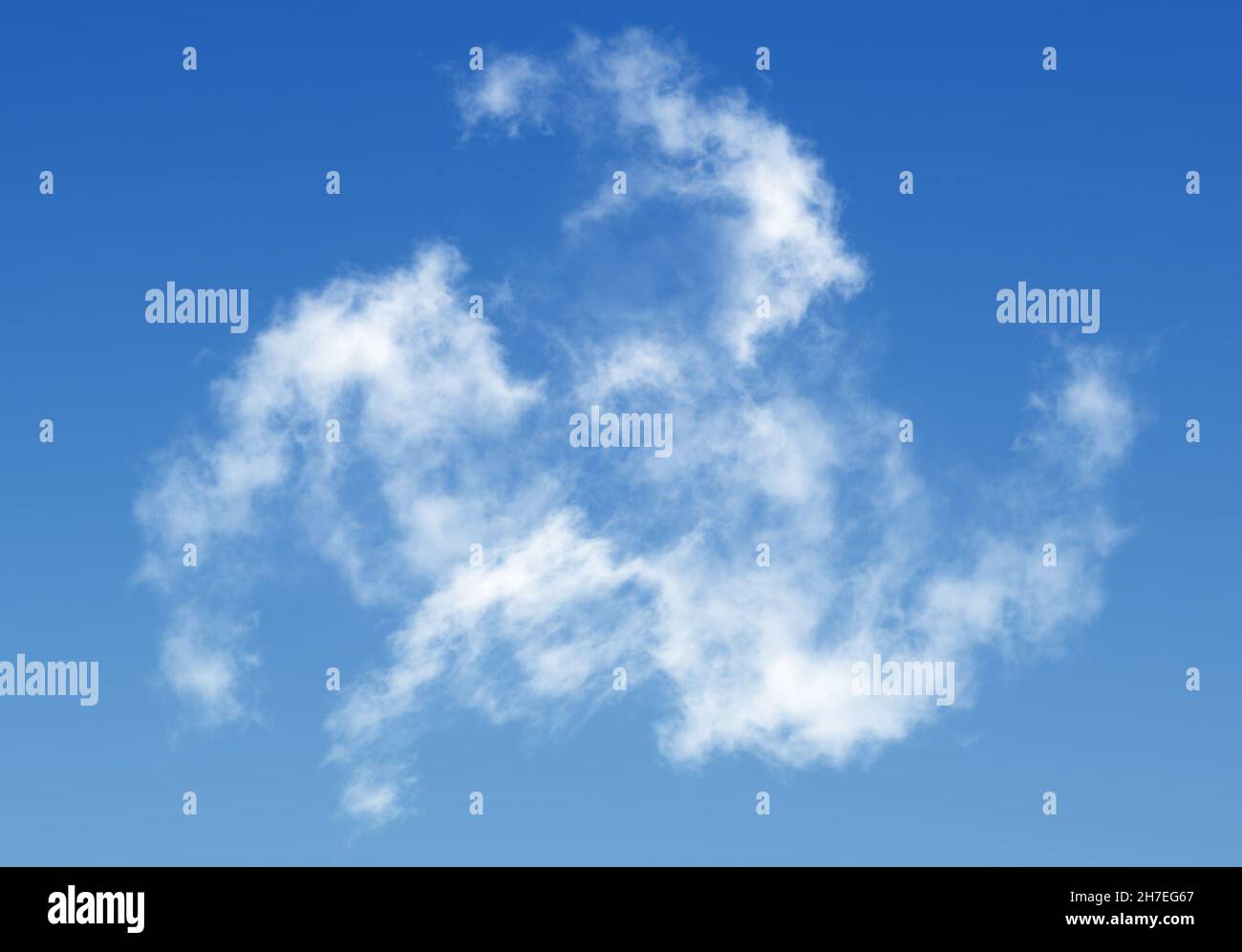 Dragon shaped cloud isolated over blue sky background, realistic cloud 3D illustration. Cloud ...