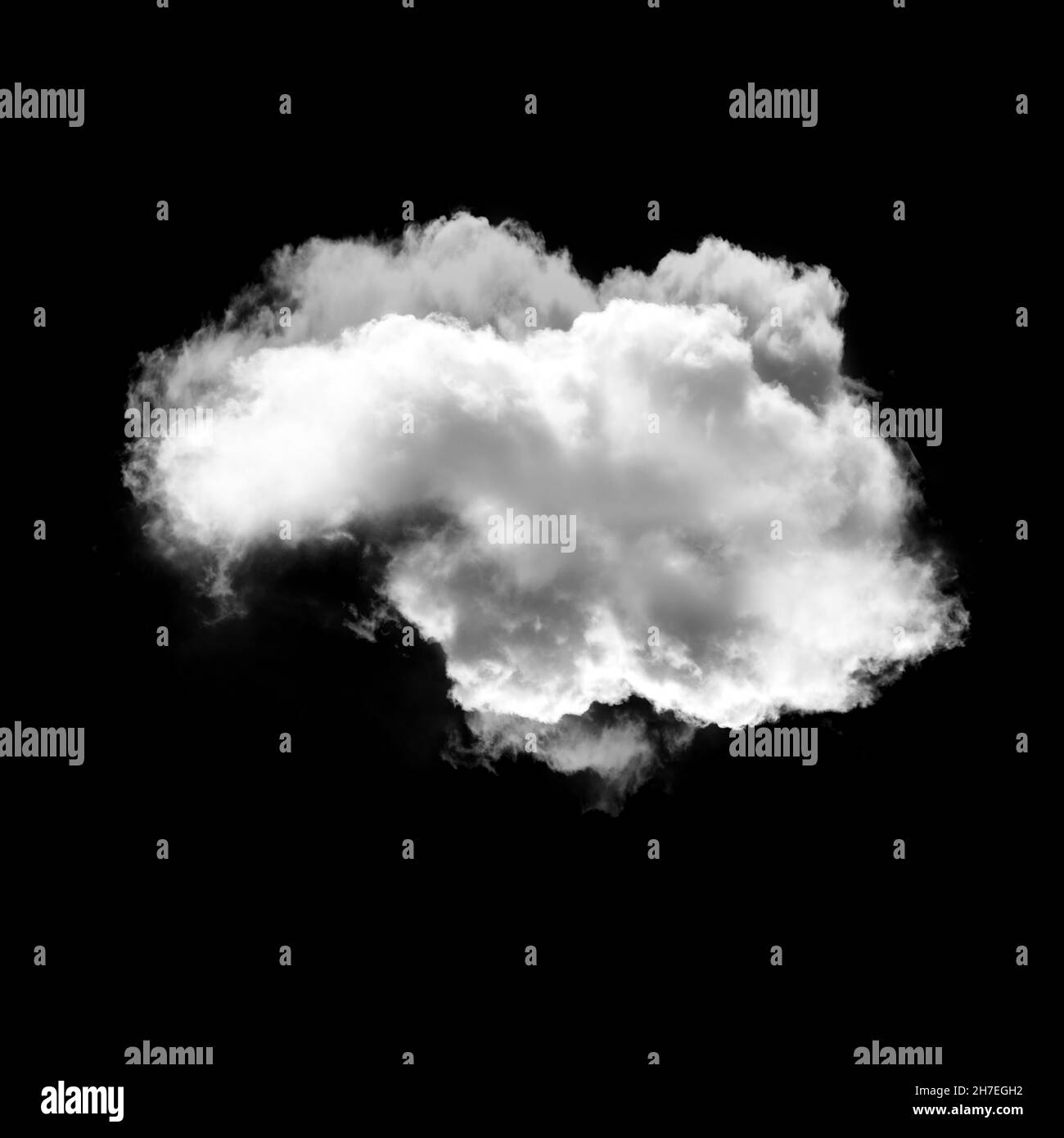 Cloud shape isolated over black background, 3D rendering cloud shape ...