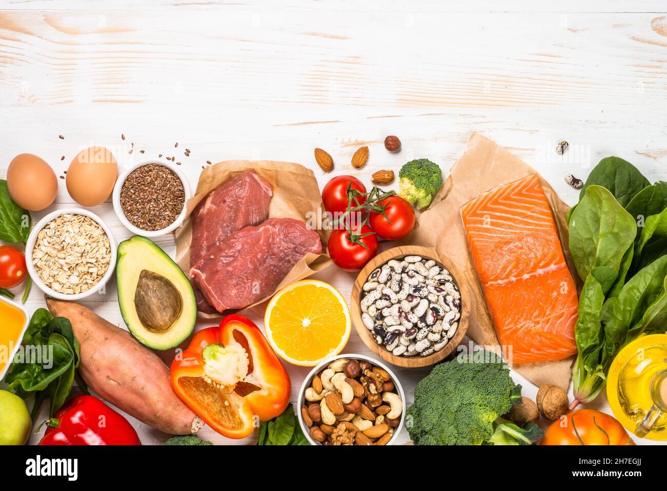 Healthy fats products at black background Stock Photo - Alamy