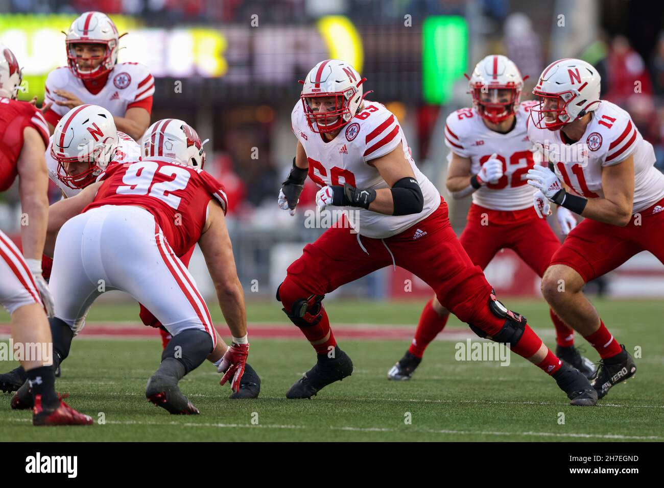 Madison, WI, USA. 20th Nov, 2021. Nebraska Cornhuskers offensive ...