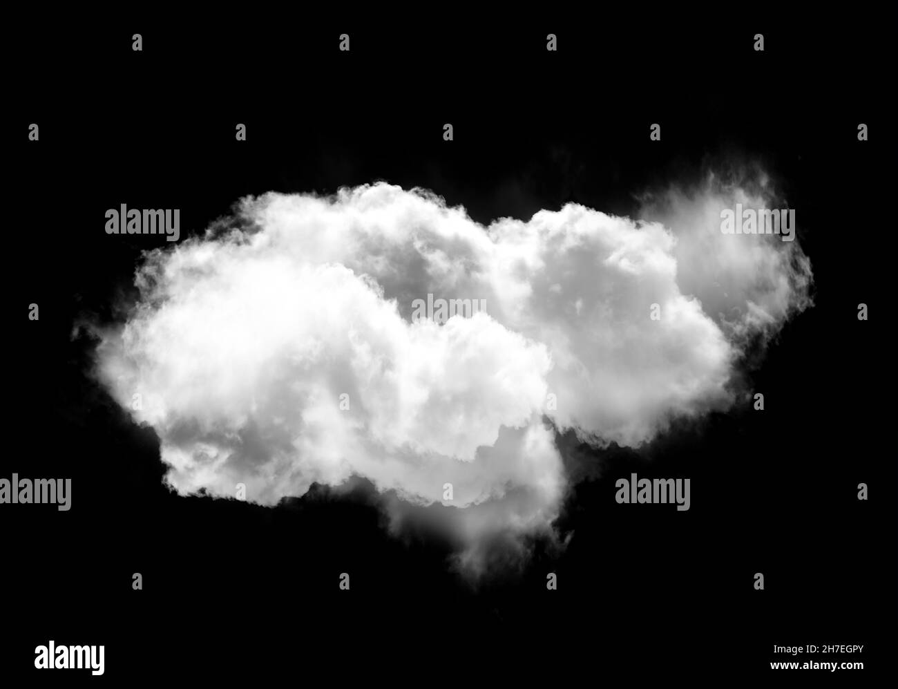 Single cloud isolated over black background, realistic cloud 3D ...