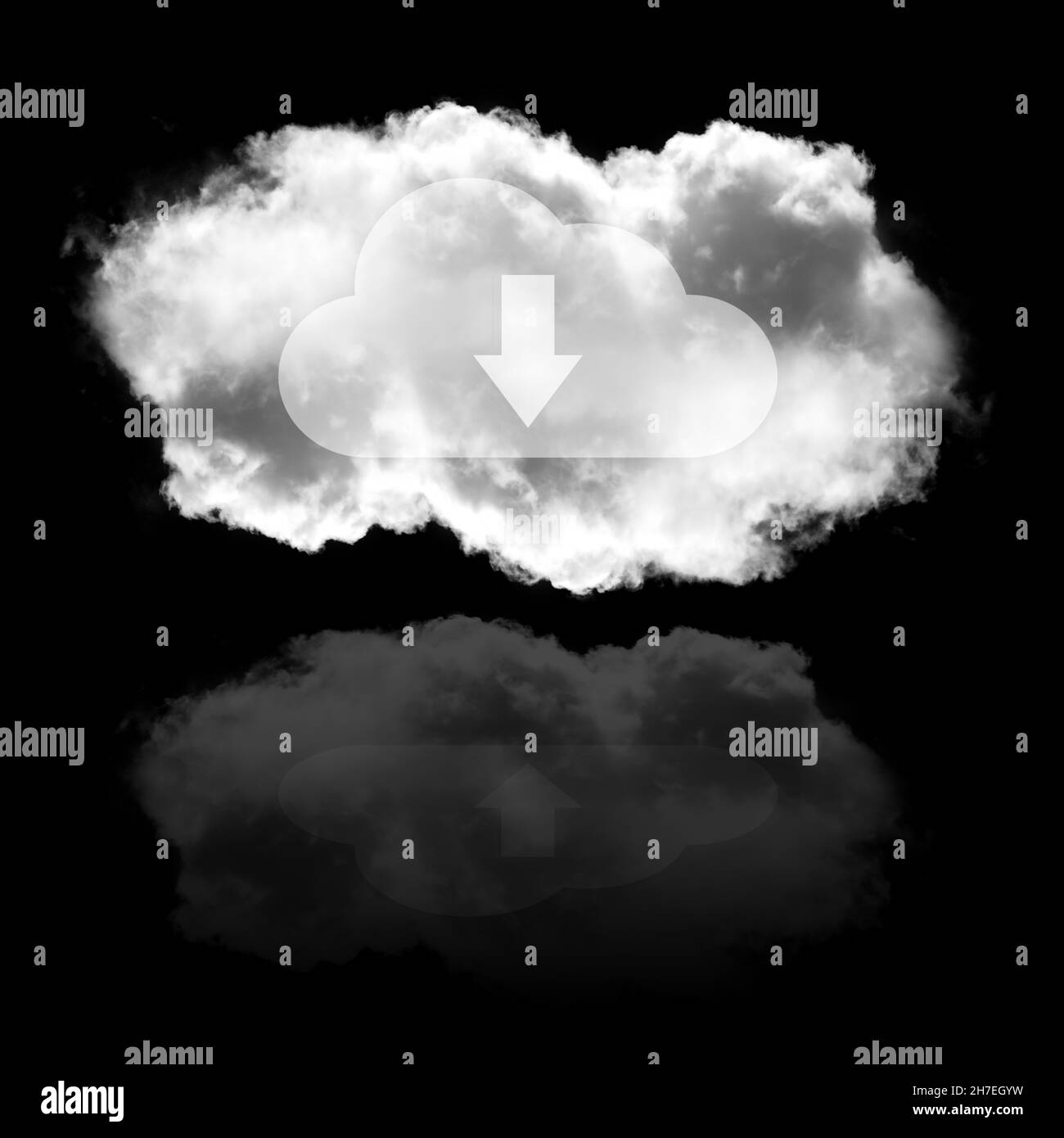 Cloud data shape illustration concept isolated over black background ...