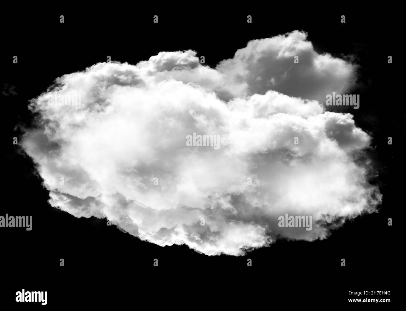 Realistic cloud shape isolated over black background, smoky rainy cloud ...