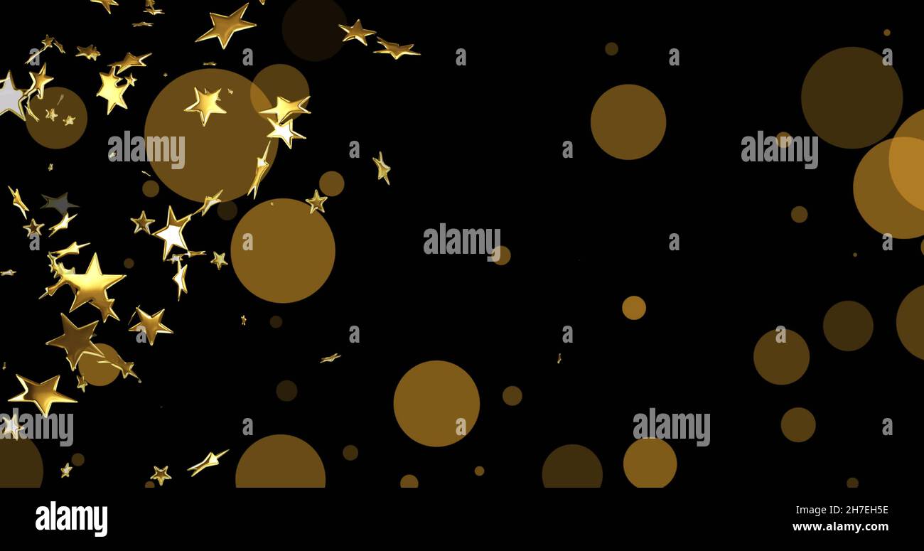 Image of light spots and stars on black background Stock Photo - Alamy