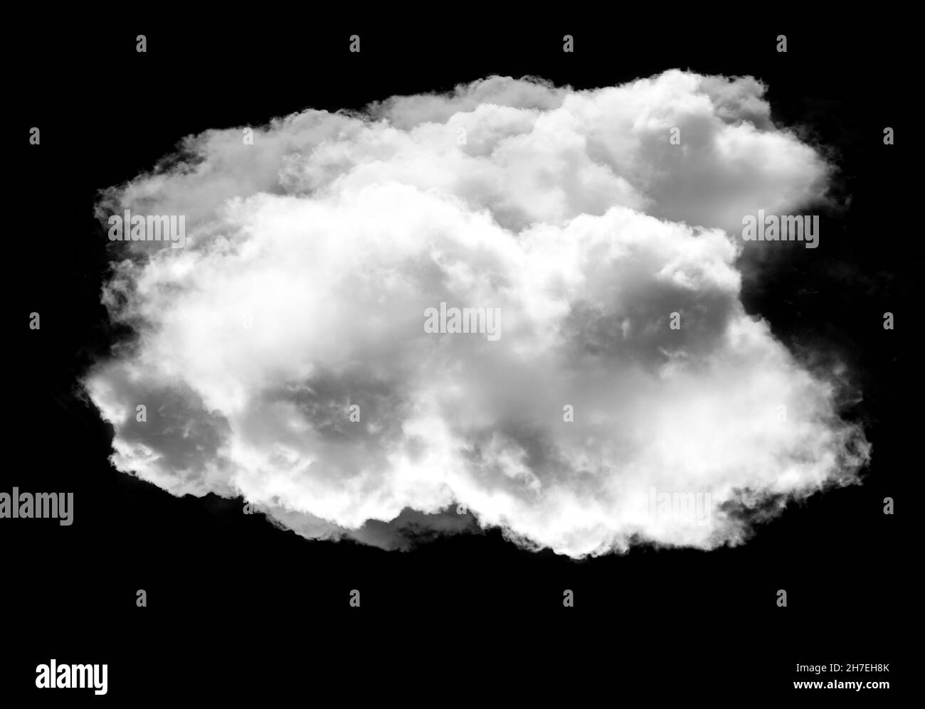 Realistic cloud shape isolated over black background, smoky rainy cloud ...