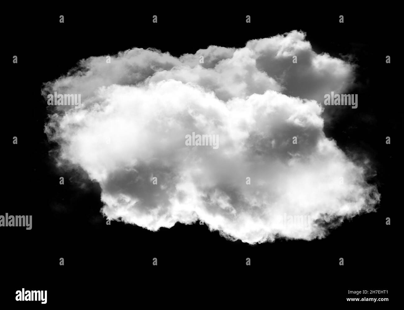 Realistic cloud shape isolated over black background, smoky rainy cloud ...