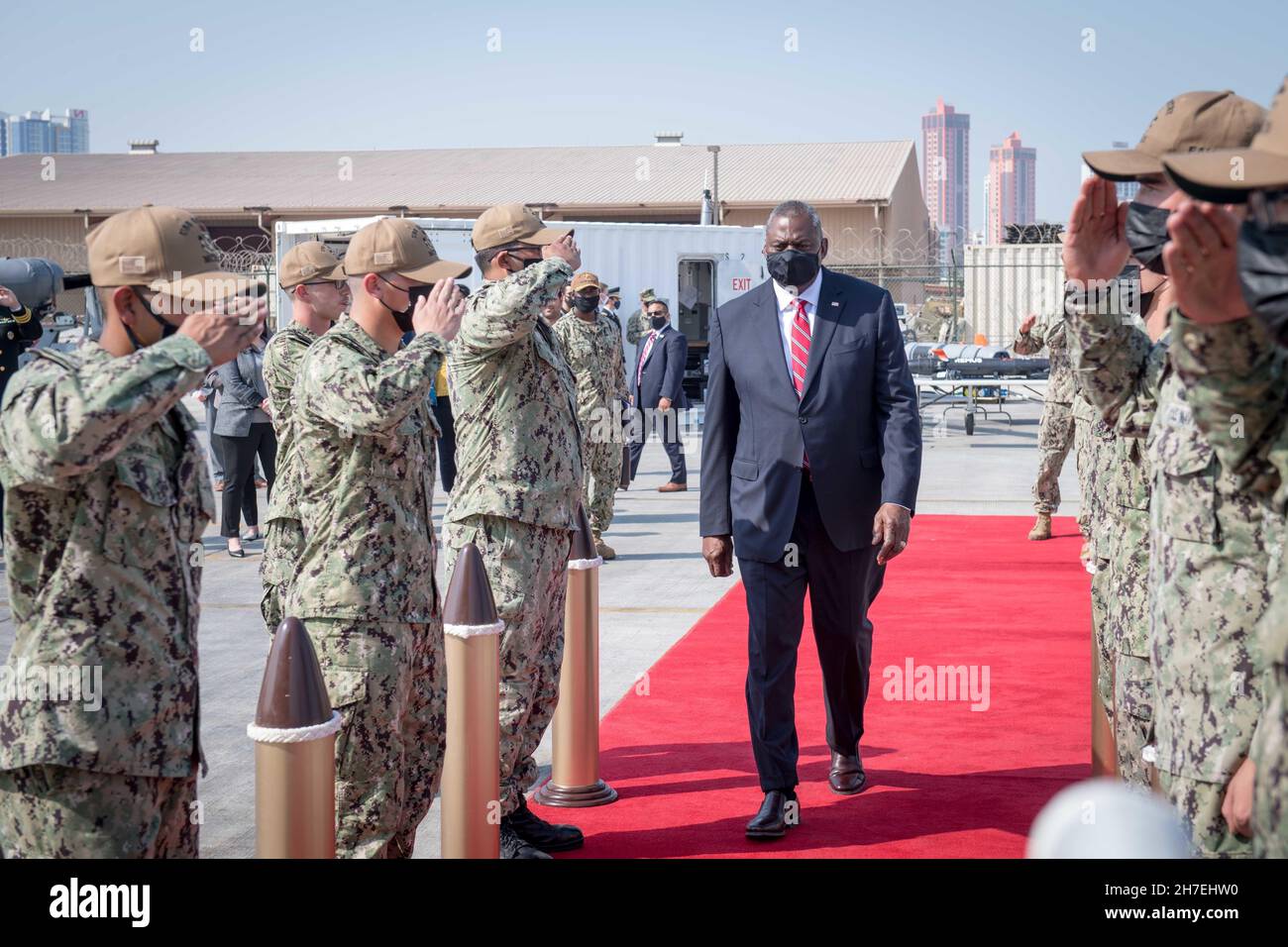Manama, Bahrain. 21st Nov, 2021. U.S. Secretary of Defense Lloyd J ...