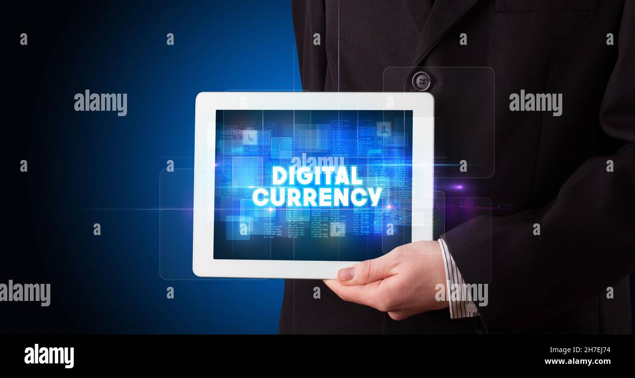 Person holding tablet, technology concept Stock Photo - Alamy