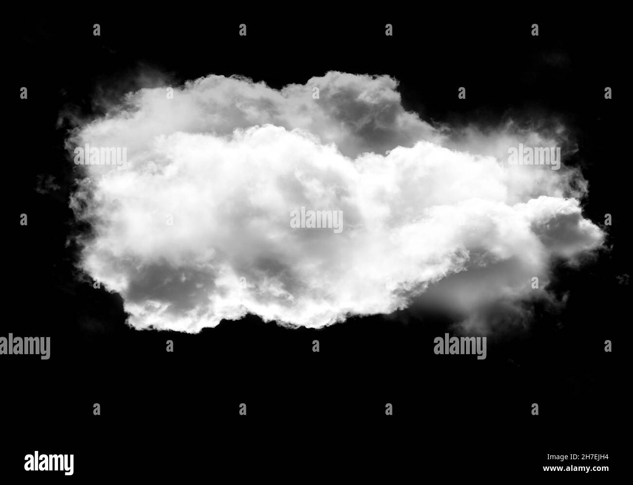 Realistic cloud shape isolated over black background, smoky rainy cloud ...