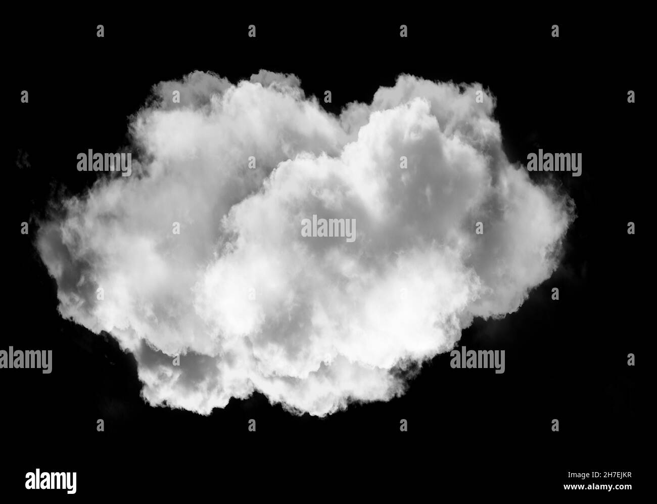 Realistic cloud shape isolated over black background, smoky rainy cloud ...