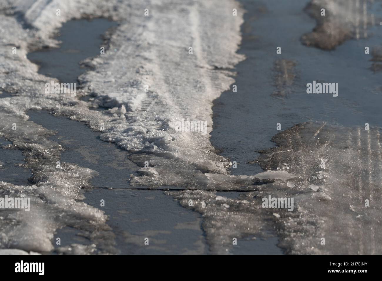 Tire tracks in melting hi-res stock photography and images - Alamy