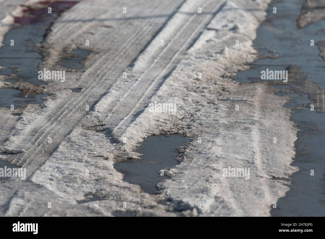 Tire tracks in melting hi-res stock photography and images - Alamy