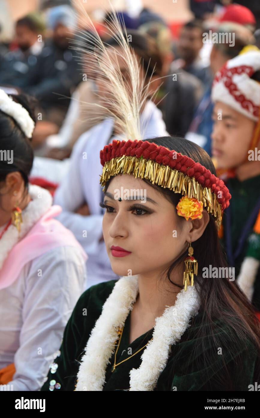 Tribal participants with their traditional dresses during the all India ...