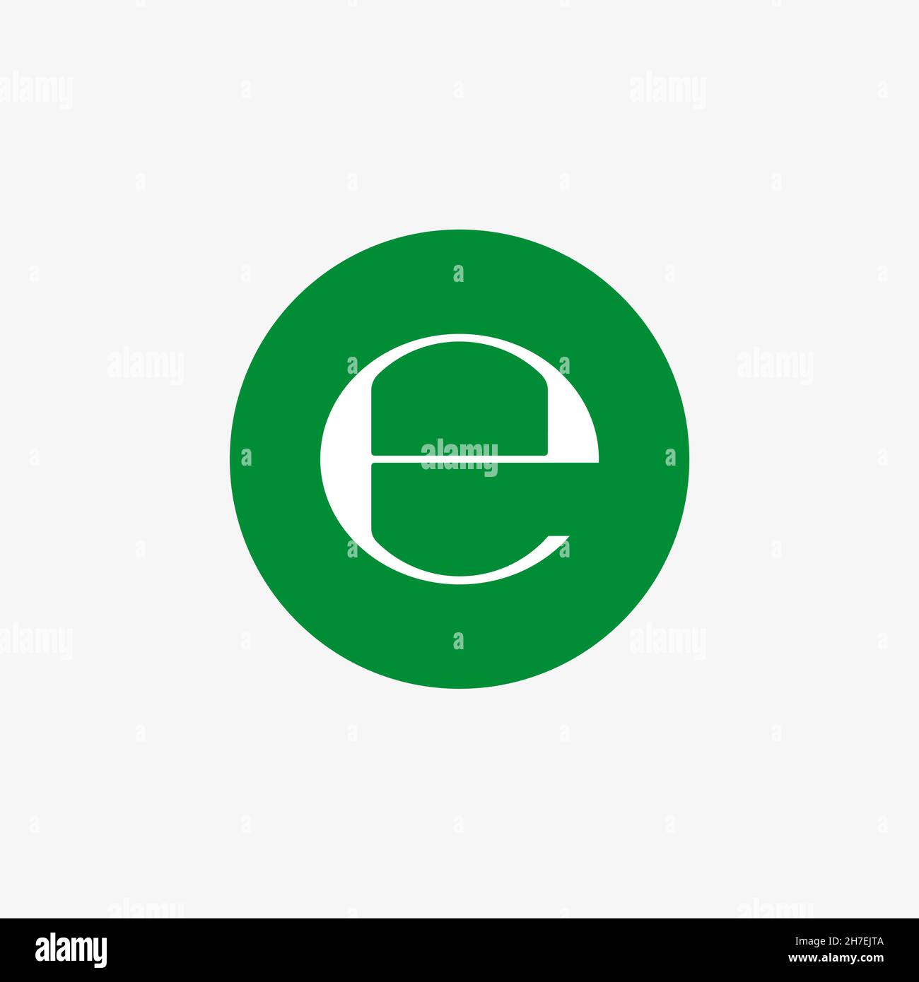 Vector illustration, flat design. Estimated sign, E mark symbol Stock ...