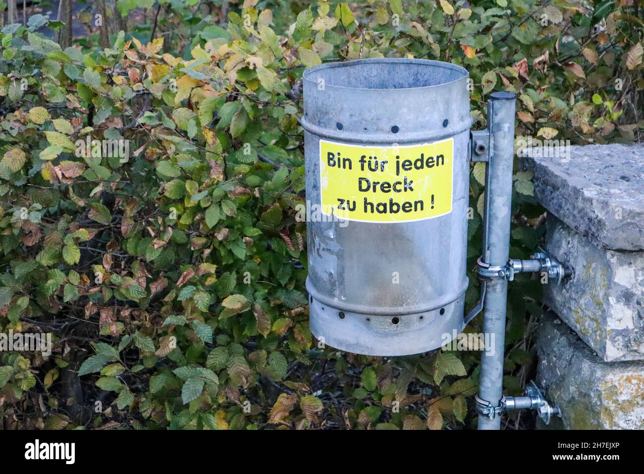 trash cans on the roadside against littering in Switzerland Stock Photo ...
