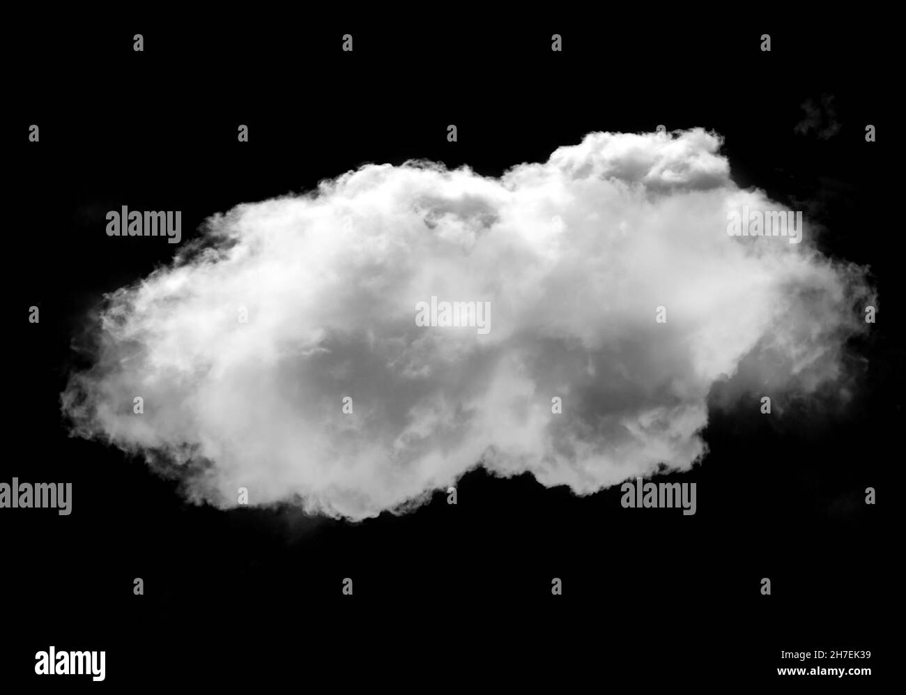 Realistic cloud shape isolated over black background, cloud 3D ...