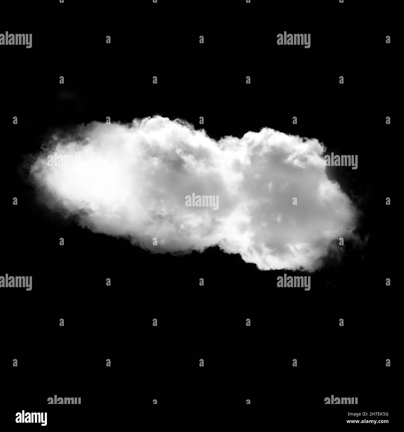 Single white cloud isolated over black background illustration, nature ...