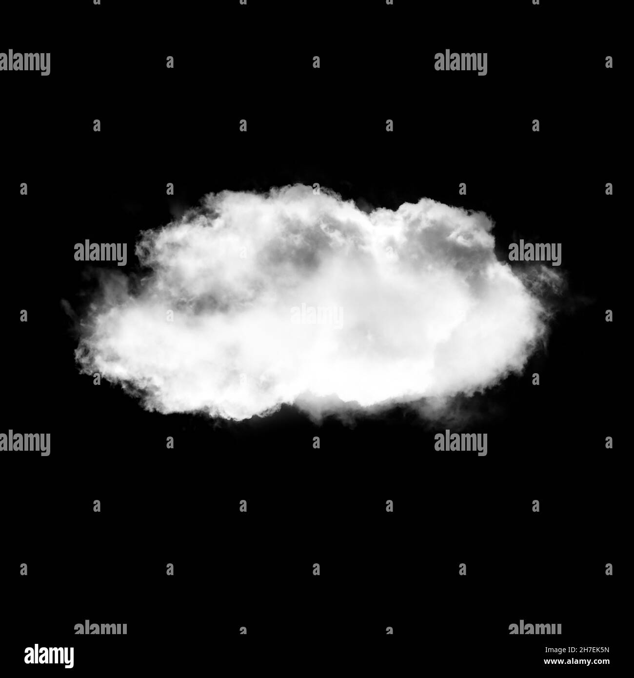 Single white cloud isolated over black background illustration, nature ...