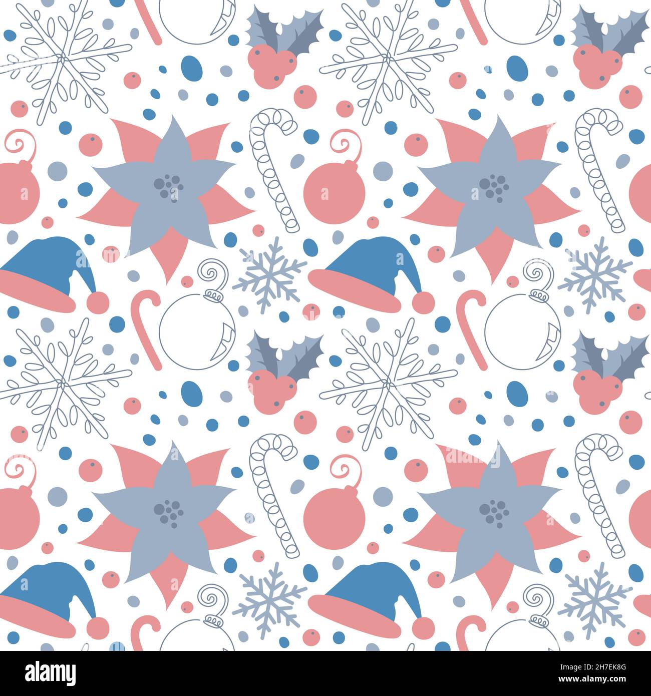 Christmas linear seamless pattern Cut Out Stock Images & Pictures - Alamy