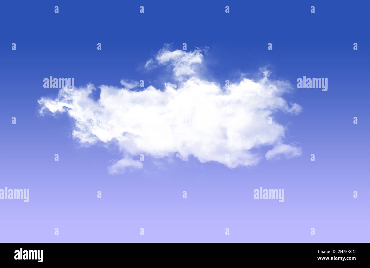 Single white cloud isolated over blue sky background Stock Photo - Alamy