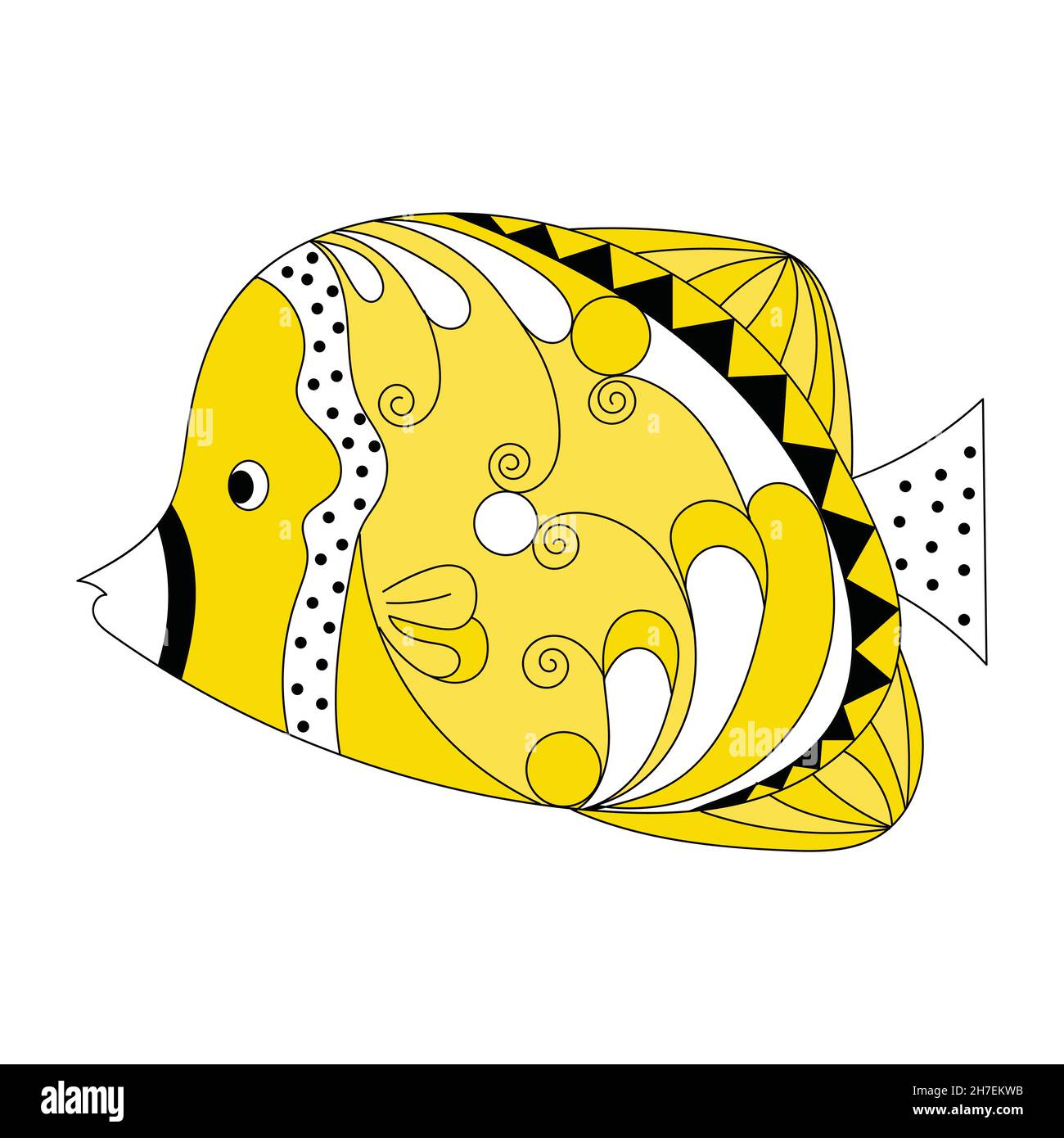 vector tropical fish with a pattern, color isolated Stock Vector Image ...