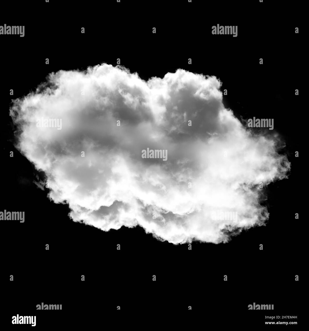 Single cloud shape illustration, 3D rendering, realistic cloud or smoke ...