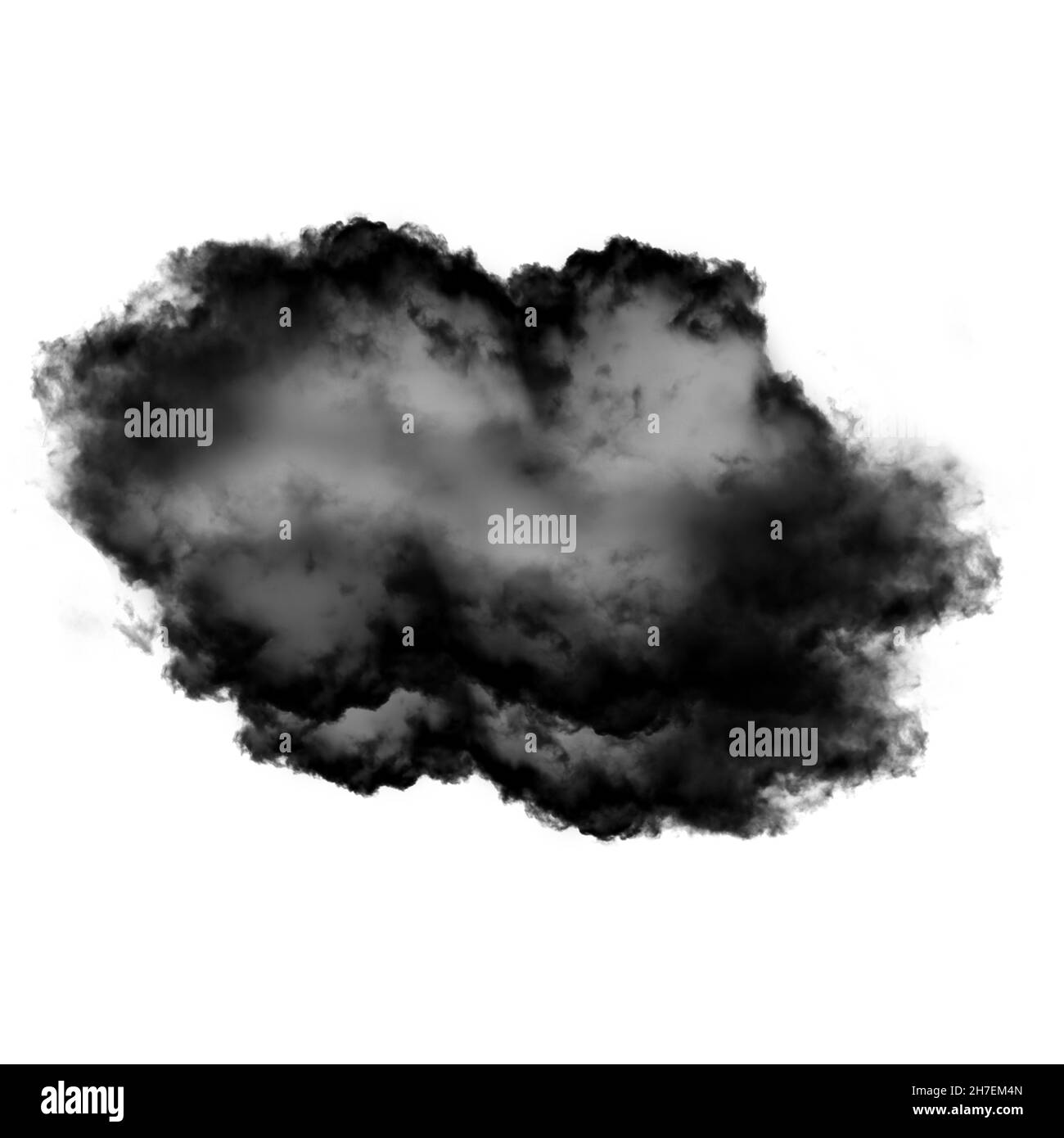 Black smoky cloud isolated over white background, 3D rendering ...