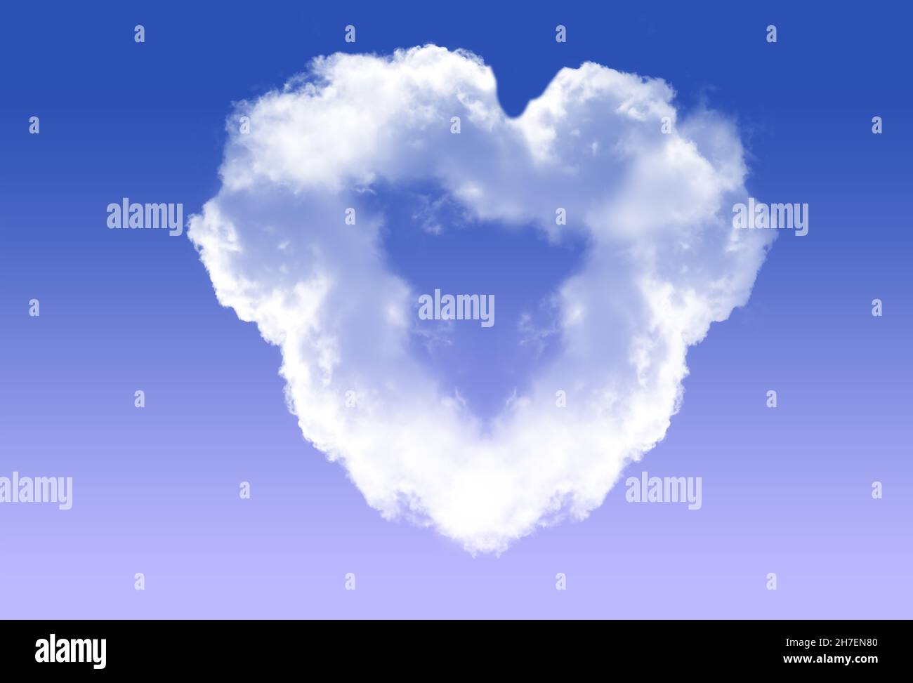 Heart shape white cloud isolated over black background. Love and ...