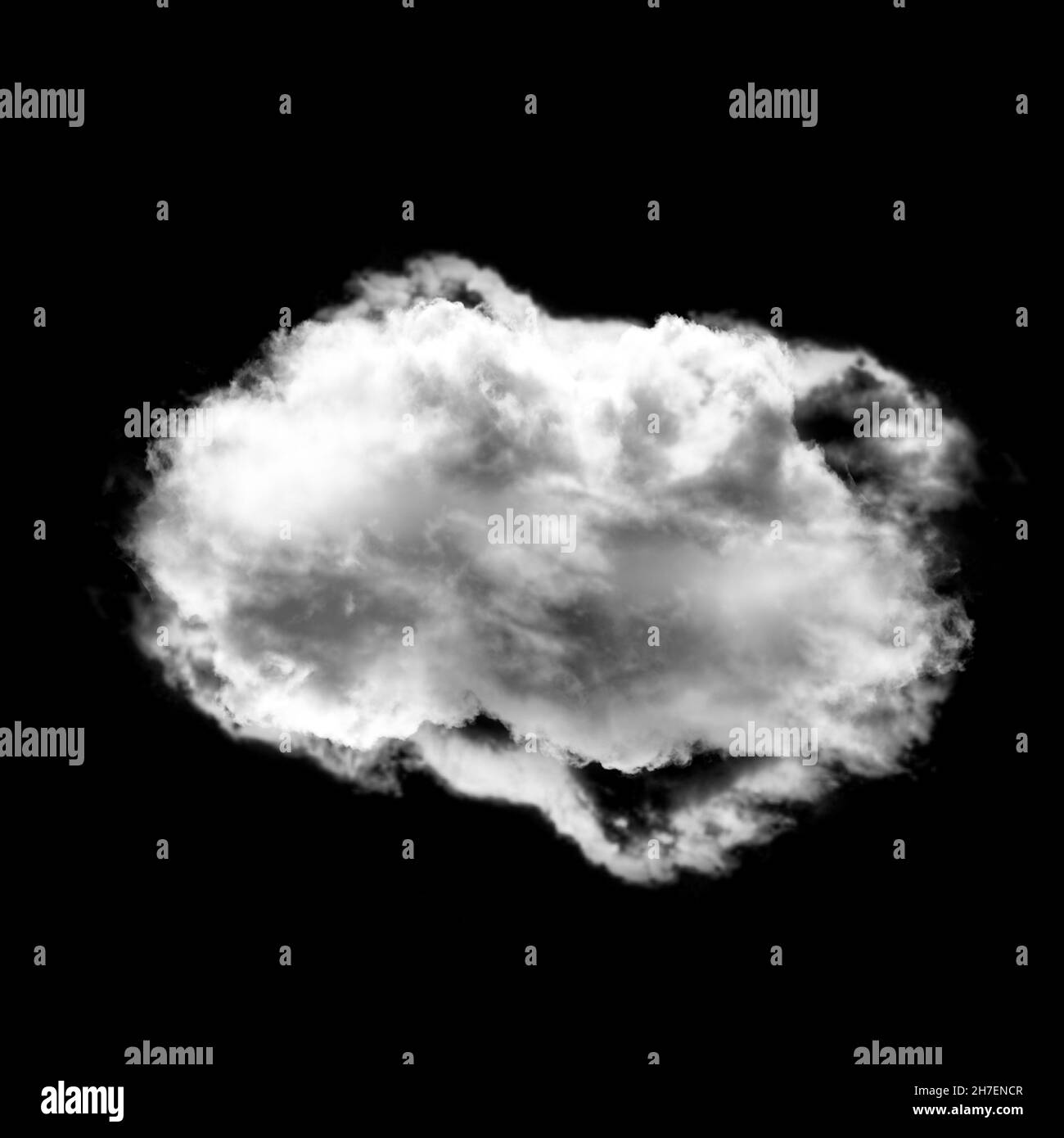 Complex cloud shape isolated over black solid background, 3D rendering ...